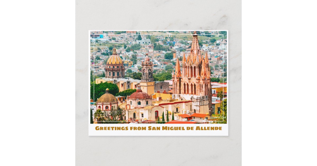 San Miguel de Allende Colorful Skyline Postcard | Zazzle