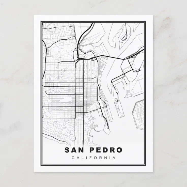 San Pedro Map Holiday Postcard | Zazzle