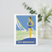 San Sebastian, vector art retro travel Postcard | Zazzle
