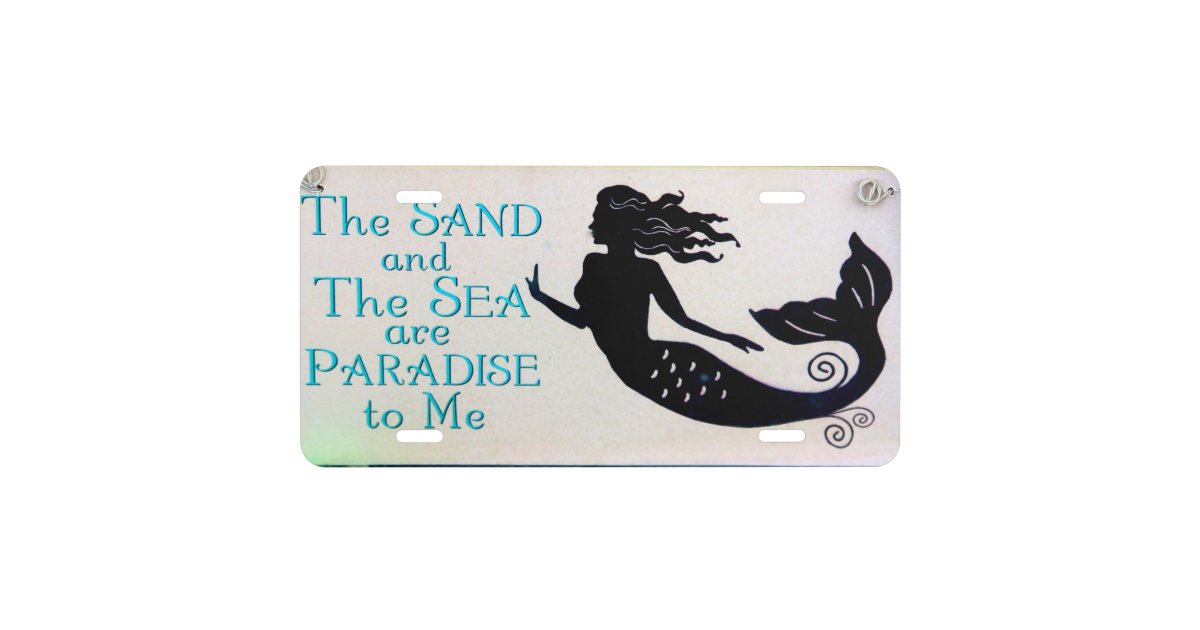 sand and sea mermaid license plate | Zazzle