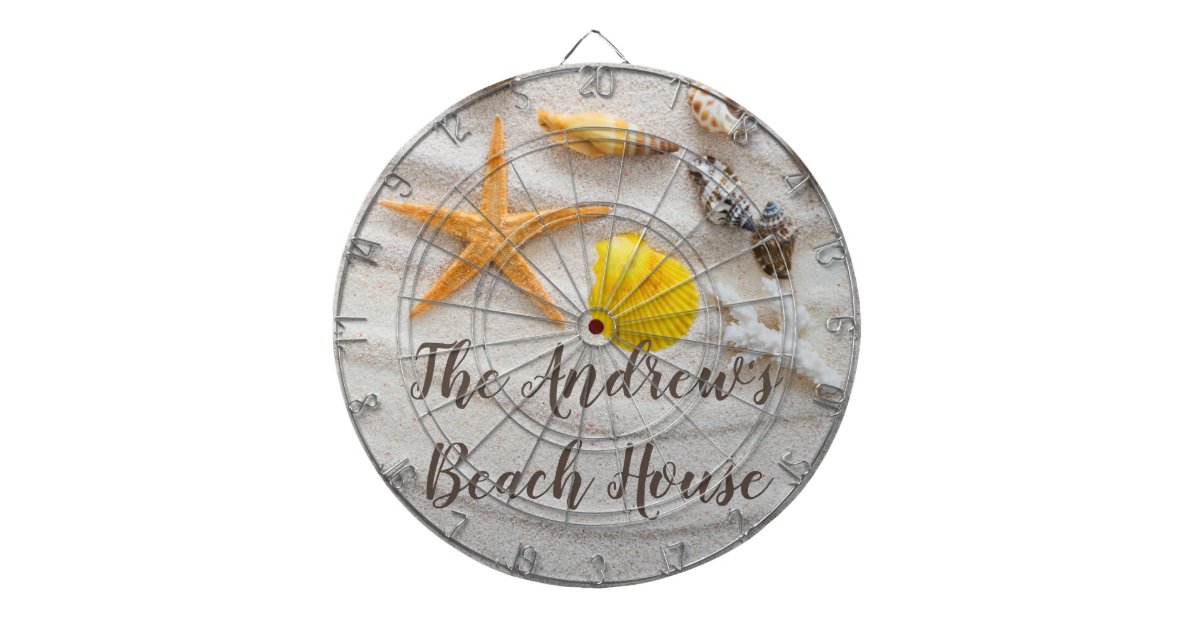 Sand and Shells Beach Dart Board | Zazzle
