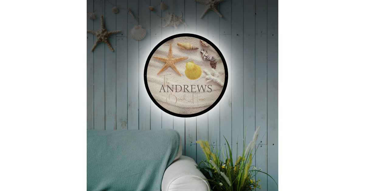 Sand and Shells LED Sign | Zazzle