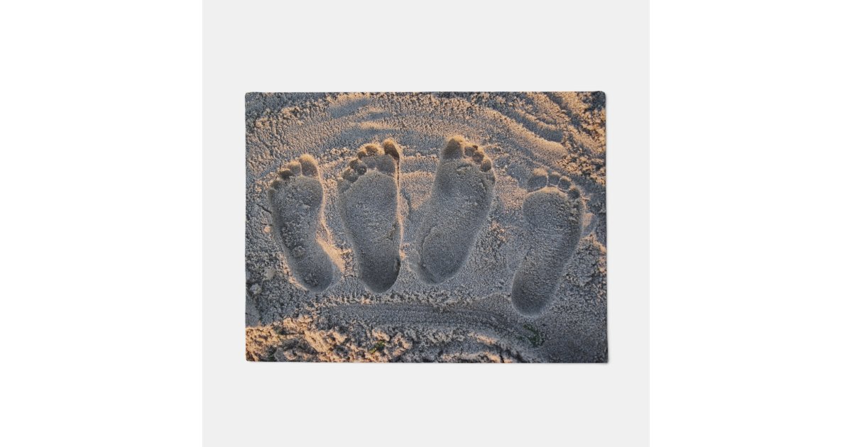 Sand Beach Footprints Doormat | Zazzle