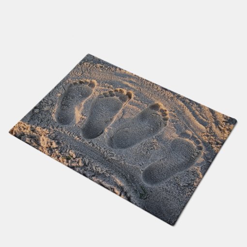 Sand Beach Footprints Doormat | Zazzle
