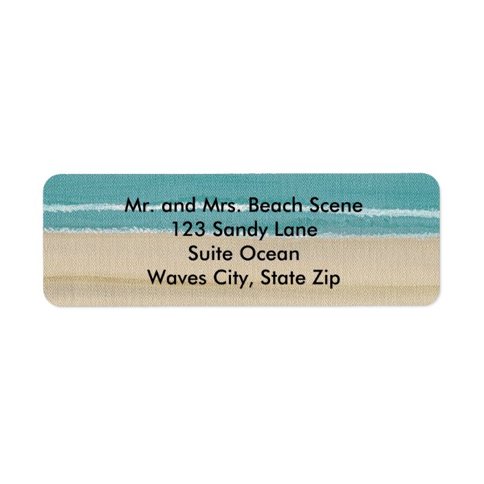 Sand Beach Ocean Waves Scene Address Labels | Zazzle.com