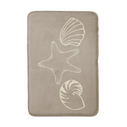 Sand Beach Sea Shells Bathroom Rug Bath Mat | Zazzle
