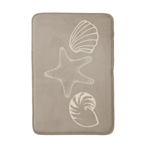 Sand Beach Sea Shells Bathroom Rug Bath Mat | Zazzle