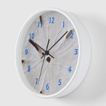 Sand Dollar Beach Coastal White Grey Trendy Cute Clock | Zazzle