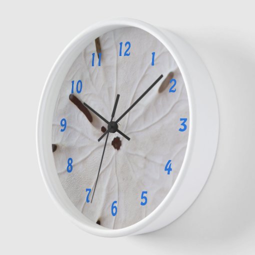 Sand Dollar Beach Coastal White Grey Trendy Cute Clock | Zazzle