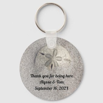Sand Dollar Beach Favor Personalized Keychain | Zazzle