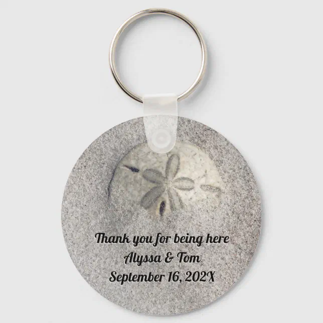 Sand Dollar Beach Favor Personalized Keychain | Zazzle