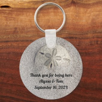 Sand Dollar Beach Favor Personalized Keychain | Zazzle