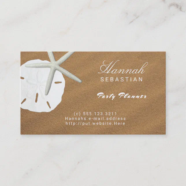 Sand Dollar Beach Sand Occupation Business Card | Zazzle