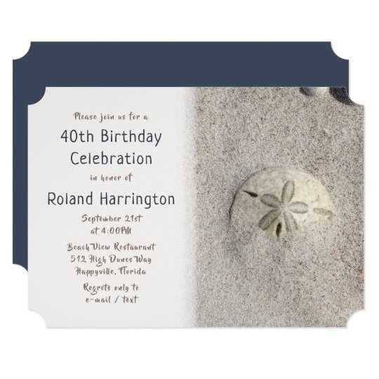 Sand Dollar Birthday Party For Him Invitation | Zazzle.com