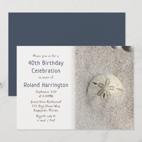 Sand Dollar Birthday Party For Him Invitation | Zazzle.com