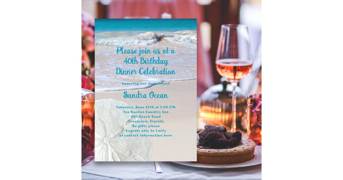 Sand Dollar Birthday Party Invitation | Zazzle