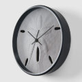Sand dollar black and white beach summer Clock | Zazzle
