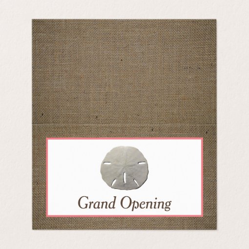 Sand Dollar & Burlap Grand Opening Ceremony Card | Zazzle