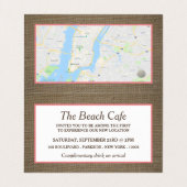 Sand Dollar & Burlap Grand Opening Ceremony Card | Zazzle