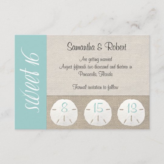 Sand Dollar & Burlap Sweet 16 Invitation | Zazzle.com