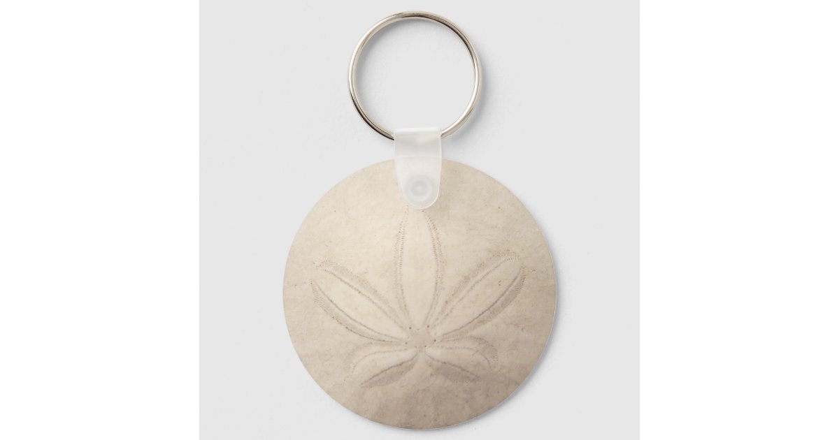 Sand Dollar Button Keychain | Zazzle