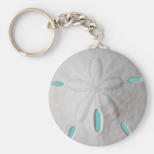 Sand dollar ocean beach summer turquoise white keychain | Zazzle.com