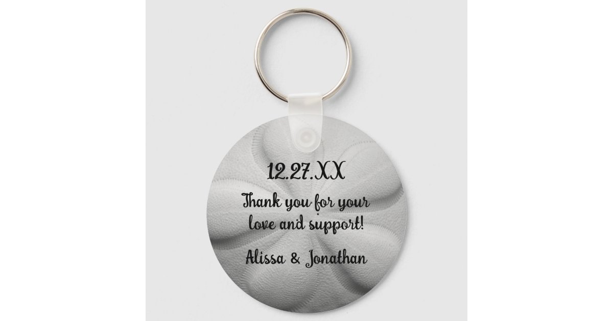 Sand Dollar Personalized Key Ring Wedding Favor | Zazzle