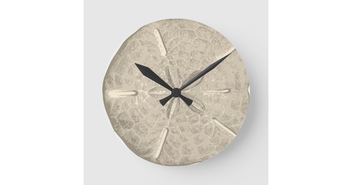 Sand Dollar Round Clock | Zazzle