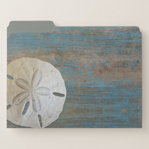 Sand Dollar Rustic Wood File Folder | Zazzle