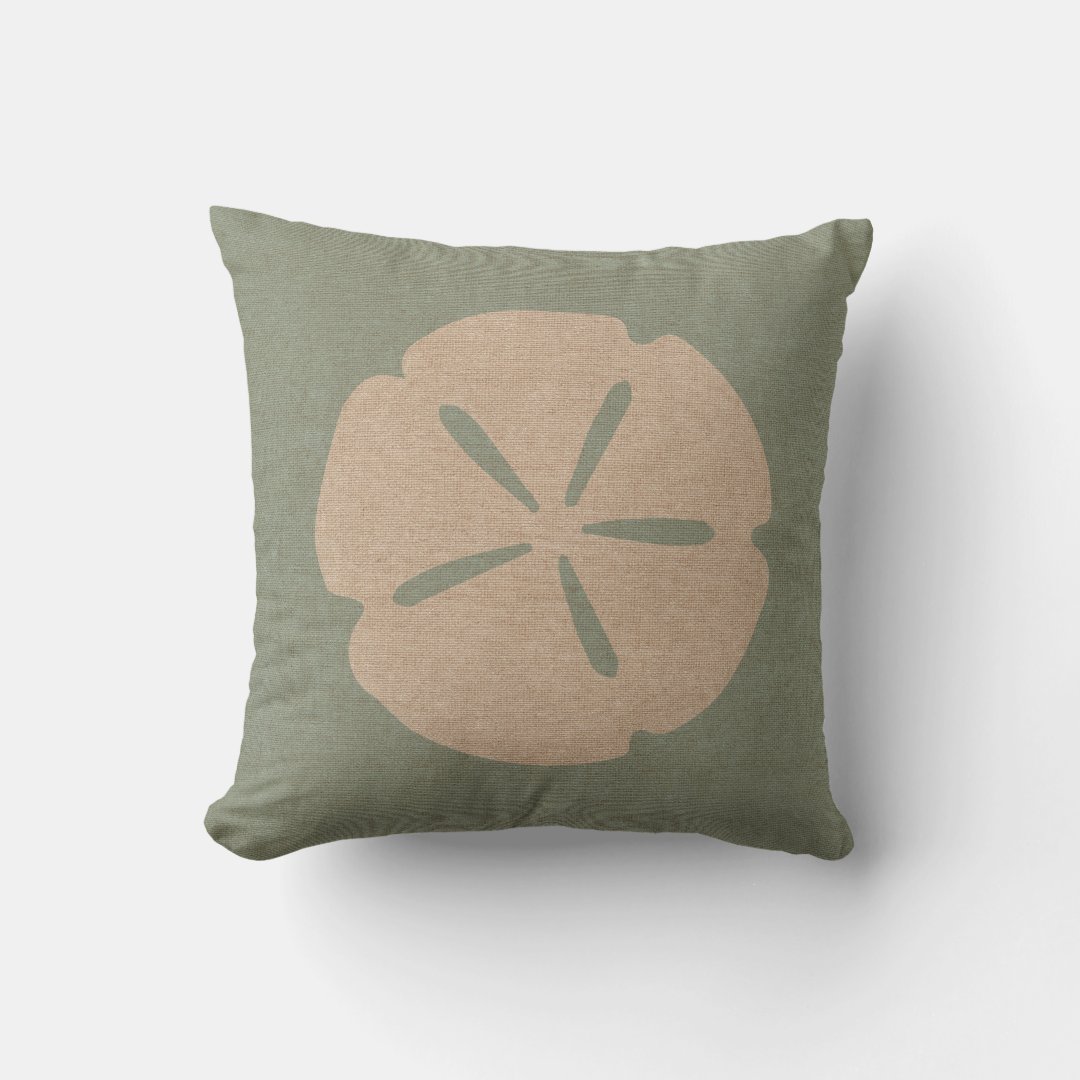 Sand Dollar Sea Shell Seafoam Green Throw Pillow | Zazzle