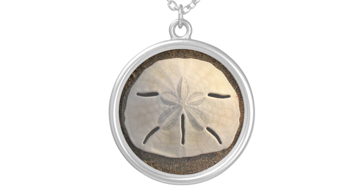 Sand Dollar Seashell Beach Silver Necklace Pendant | Zazzle