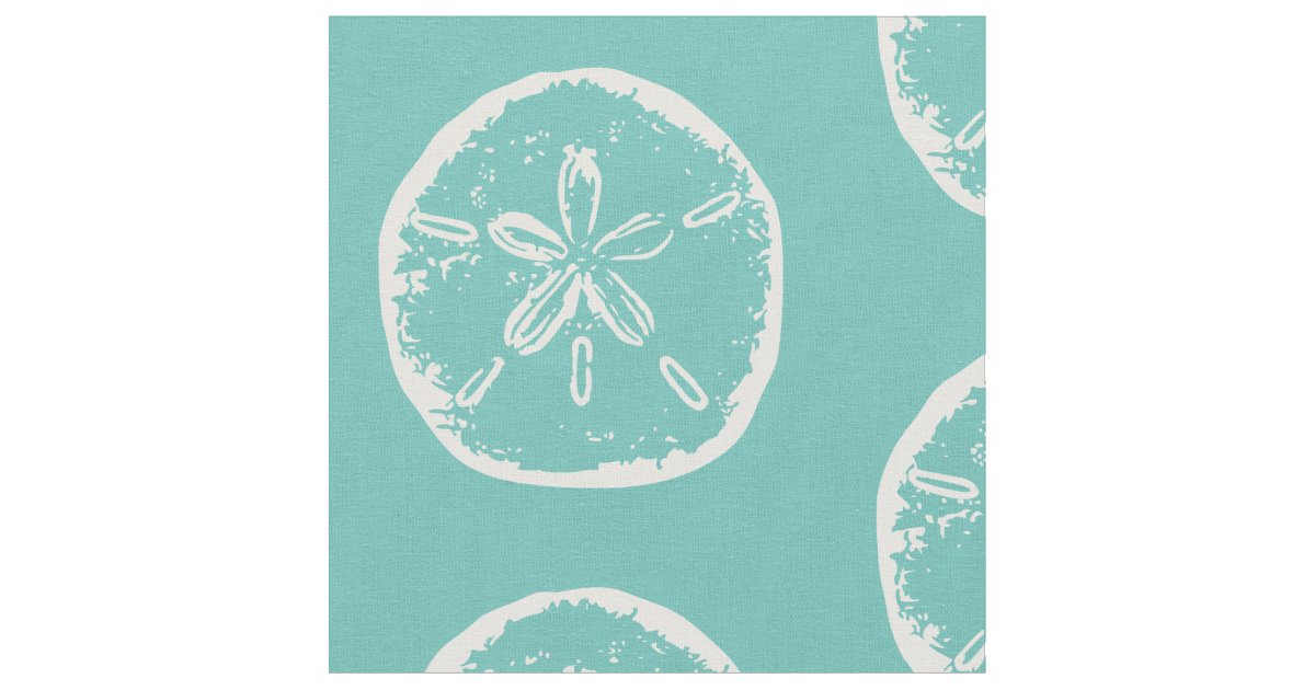 Sand dollar seashell beach theme textile fabric | Zazzle