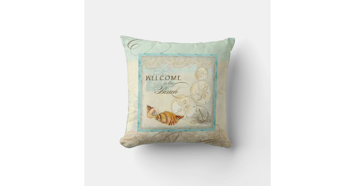 Sand Dollar Shell Coastal Beach Home Decor Pillow | Zazzle
