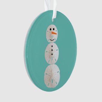 Sand Dollar Snowman Ornament | Zazzle
