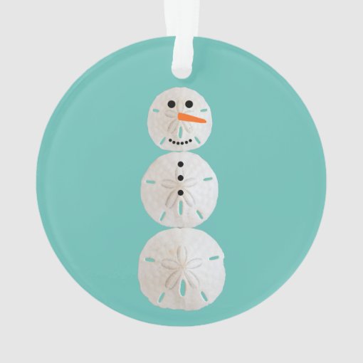 Sand Dollar Snowman Ornament | Zazzle