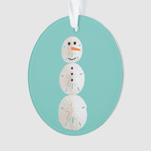 Sand Dollar Snowman Ornament | Zazzle