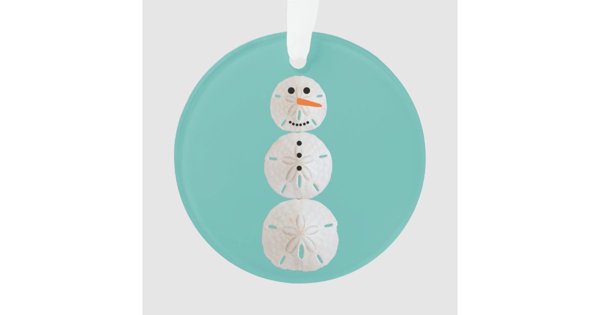 Sand Dollar Snowman Ornament | Zazzle