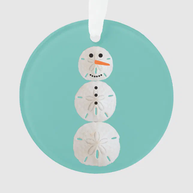 Sand Dollar Snowman Ornament | Zazzle