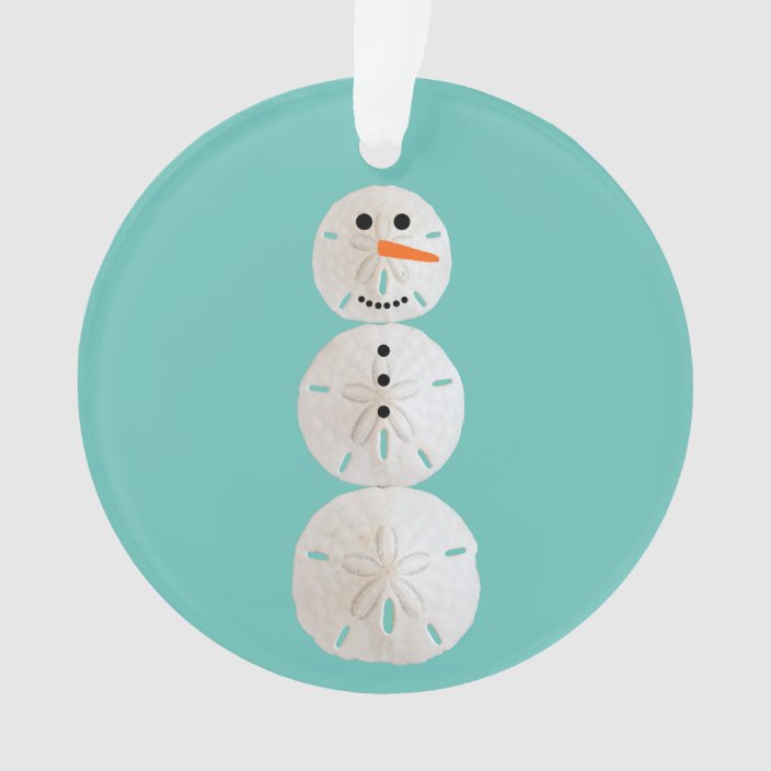 Sand Dollar Snowman Ornament | Zazzle.com