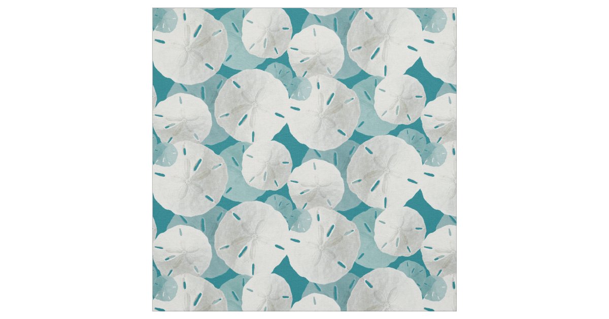 Sand Dollars Pattern Blue Fabric | Zazzle