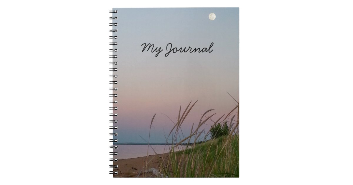 Sand Dunes on the Beach Full Moon Notebook | Zazzle