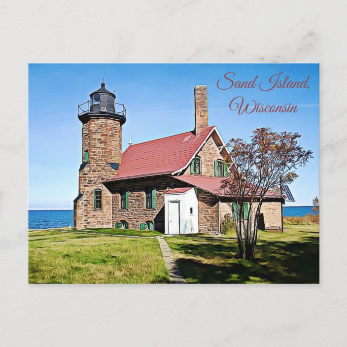 Sand Island, Wisconsin Light House Photo Postcard | Zazzle.com