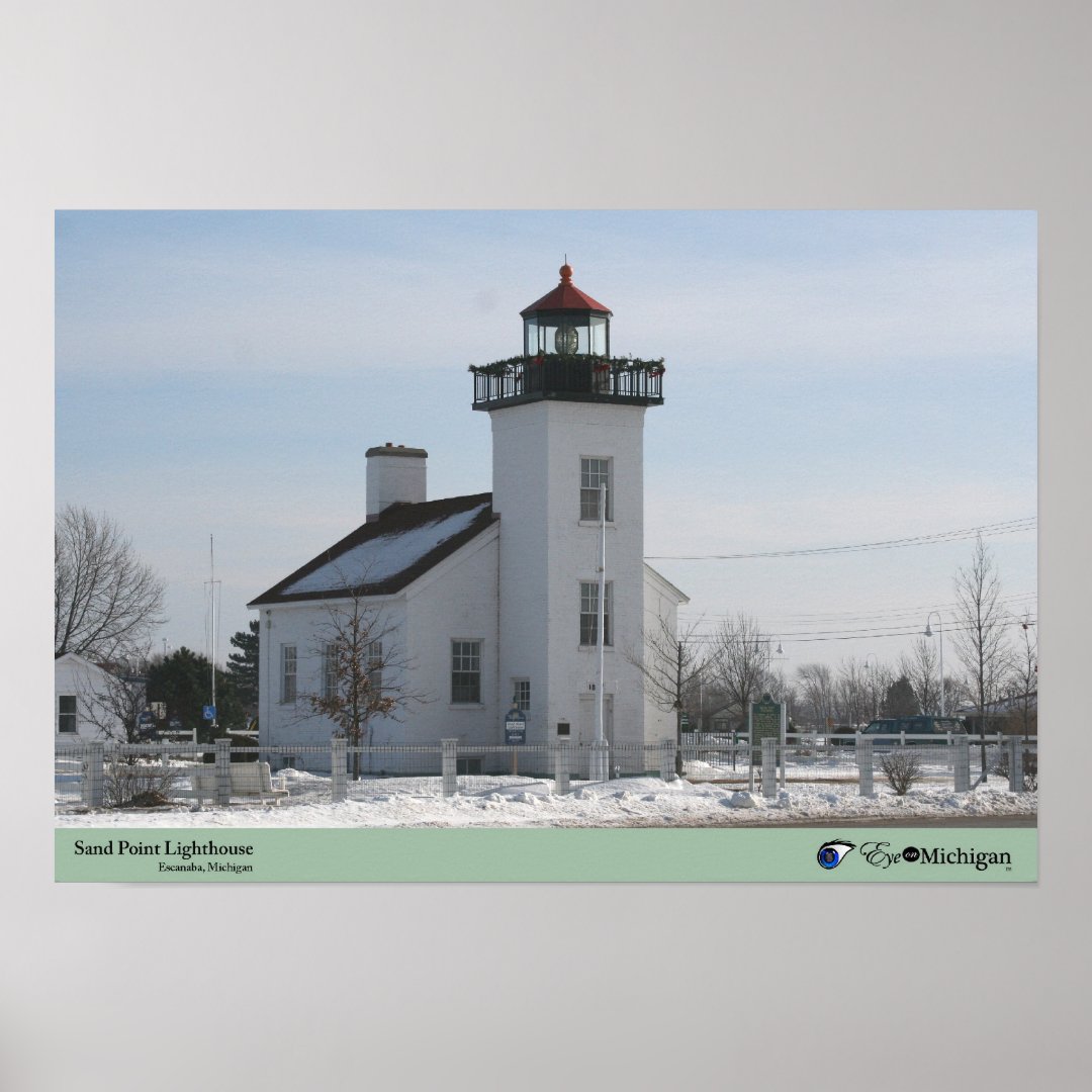 Sand Point Lighthouse - Escanaba, MI Poster | Zazzle