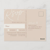 Sand | Script Watermark Meal Choice RSVP Postcard | Zazzle