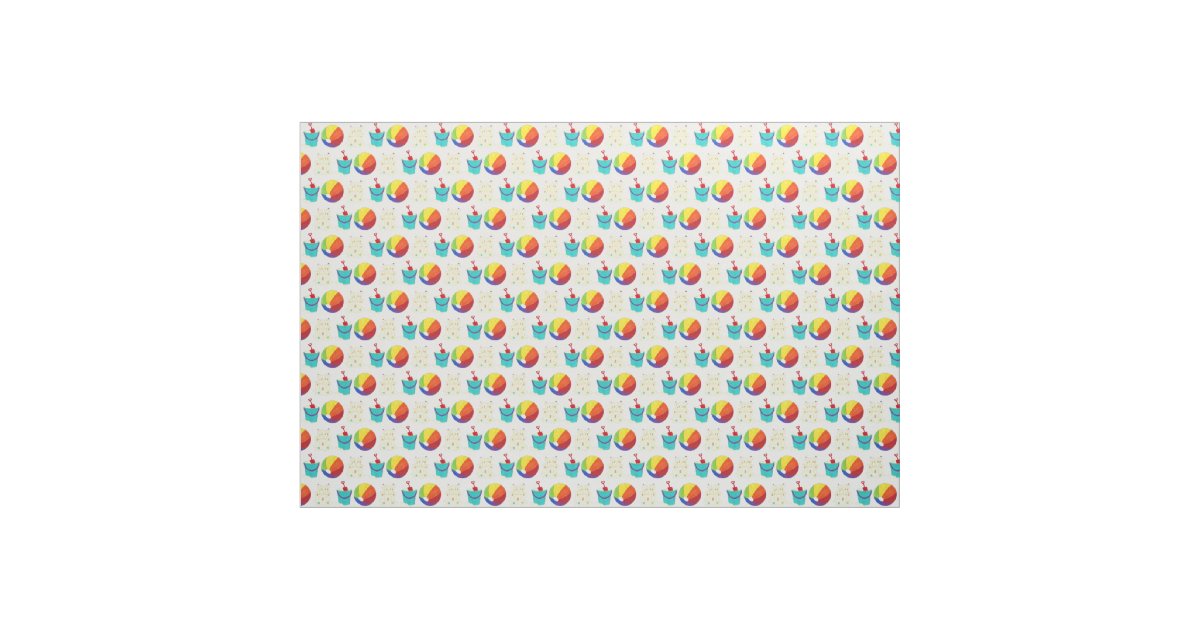 Sand Toys Summer Beach Ball Bucket Pail Castle Fabric | Zazzle