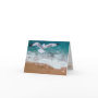 Sand Writing Beach Scene Aqua + Sand Thank You Card | Zazzle