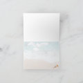 Sand Writing Beach Scene Aqua + Sand Thank You Card | Zazzle