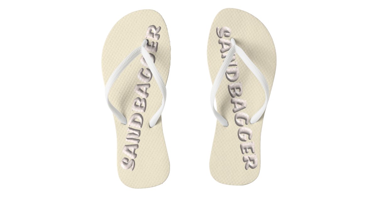 Sandbagger cream flip flops | Zazzle