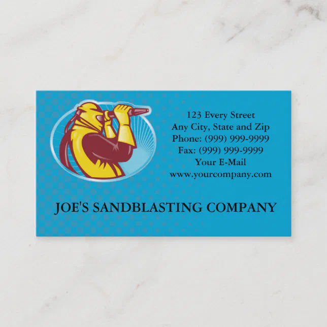 Sandblaster Sandblasting Business Card | Zazzle