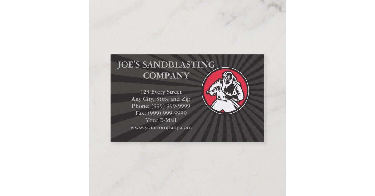 Sandblaster Sandblasting Circle Retro Business Card | Zazzle